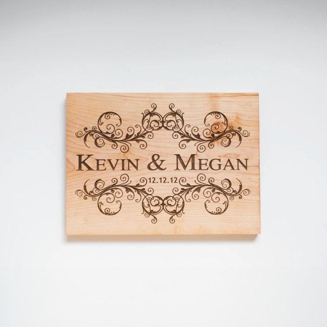 Personalized Wood Anniversary Sign- Laser Engraved Custom Wedding Gift ...