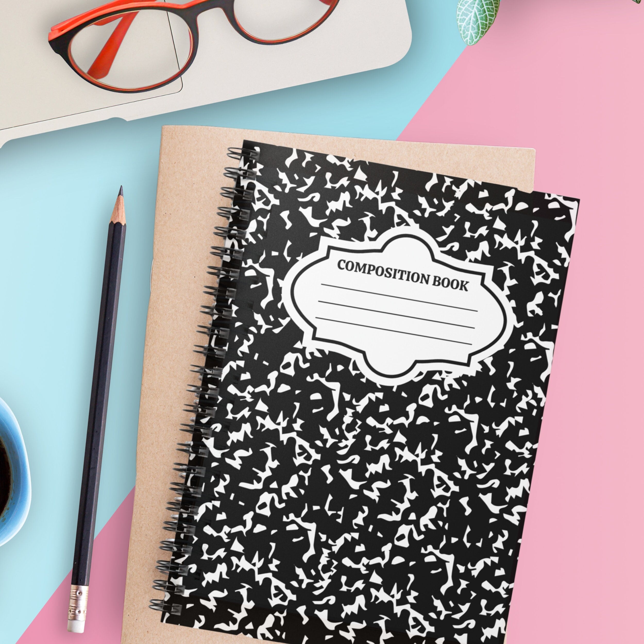 Retro Notebook 90s Theme Marble Composition School Book - Etsy