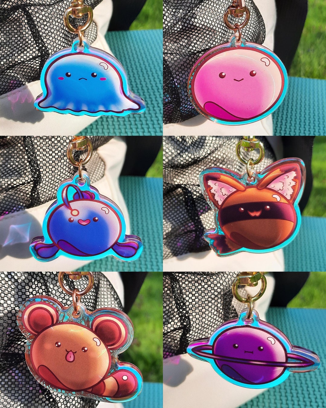 Slime Rancher Keychains Pink, Hunter, Ringtail, Dervish, Puddle, Angler ...