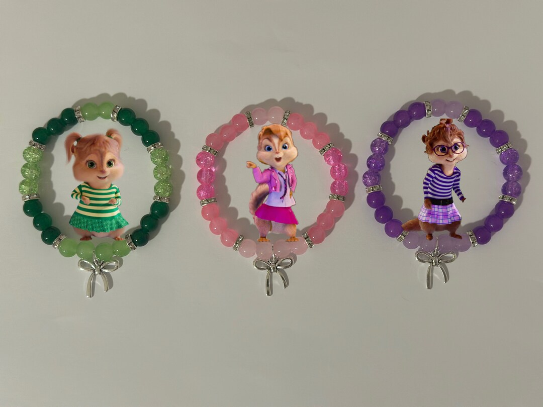 Alvin and the Chipmunks the Chipettes Matching Trio Beaded Bracelets - Etsy
