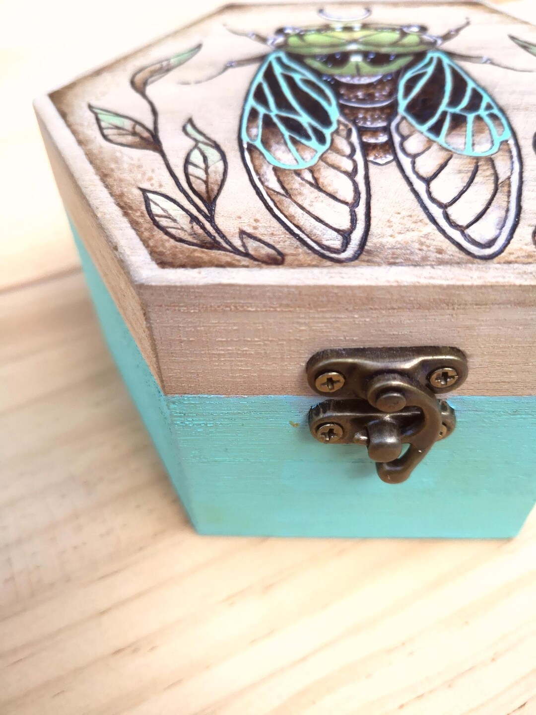 Pyrographic Wooden Box With Insects – Handmade Entomological Art ...