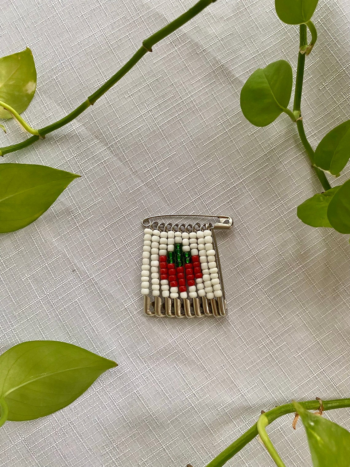 Strawberry Beaded Safety Pin Keychain - Etsy