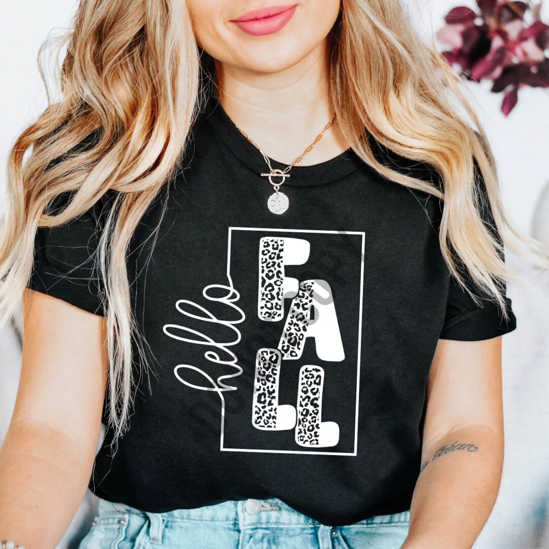 Leopard Hello Fall Shirt Hello Fall Cozy Shirt Cute Hello Fall Shirt ...