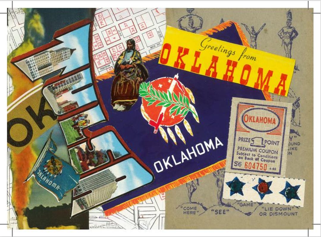 Tulsa Sideways, Vintage, Route 66, Tulsa, Oklahoma Flag, Native ...