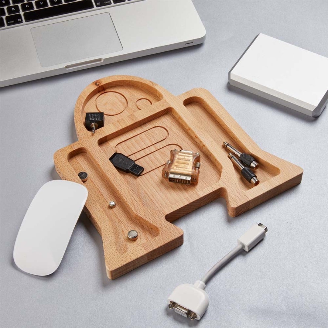 Wooden R2D2 Droid Desktop Organizer, Star Wars Key Tray, Star Wars Fan ...