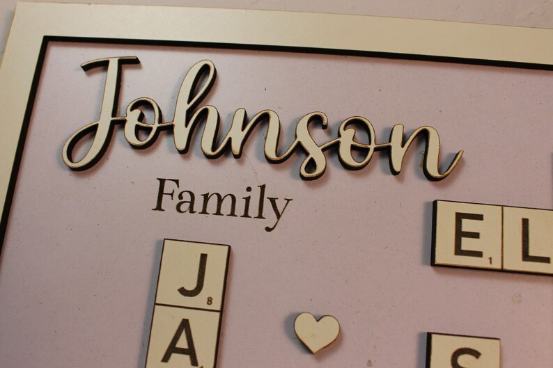 Family Names Crossword Puzzle Wood Sign Scrabble Tile Farmhouse Sign ...