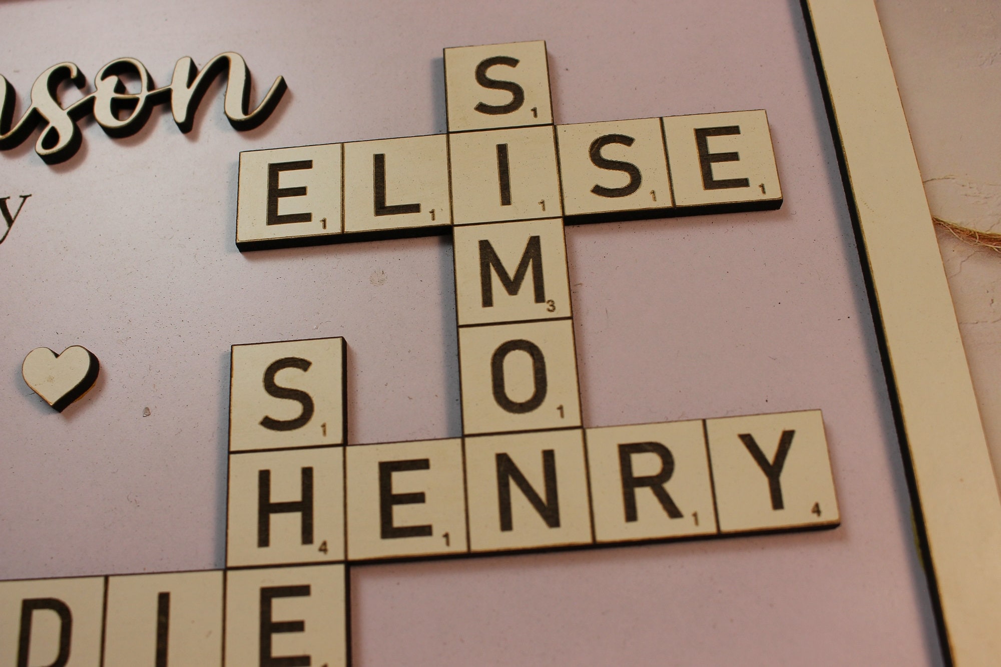 Family Names Crossword Puzzle Wood Sign Scrabble Tile Farmhouse Sign ...