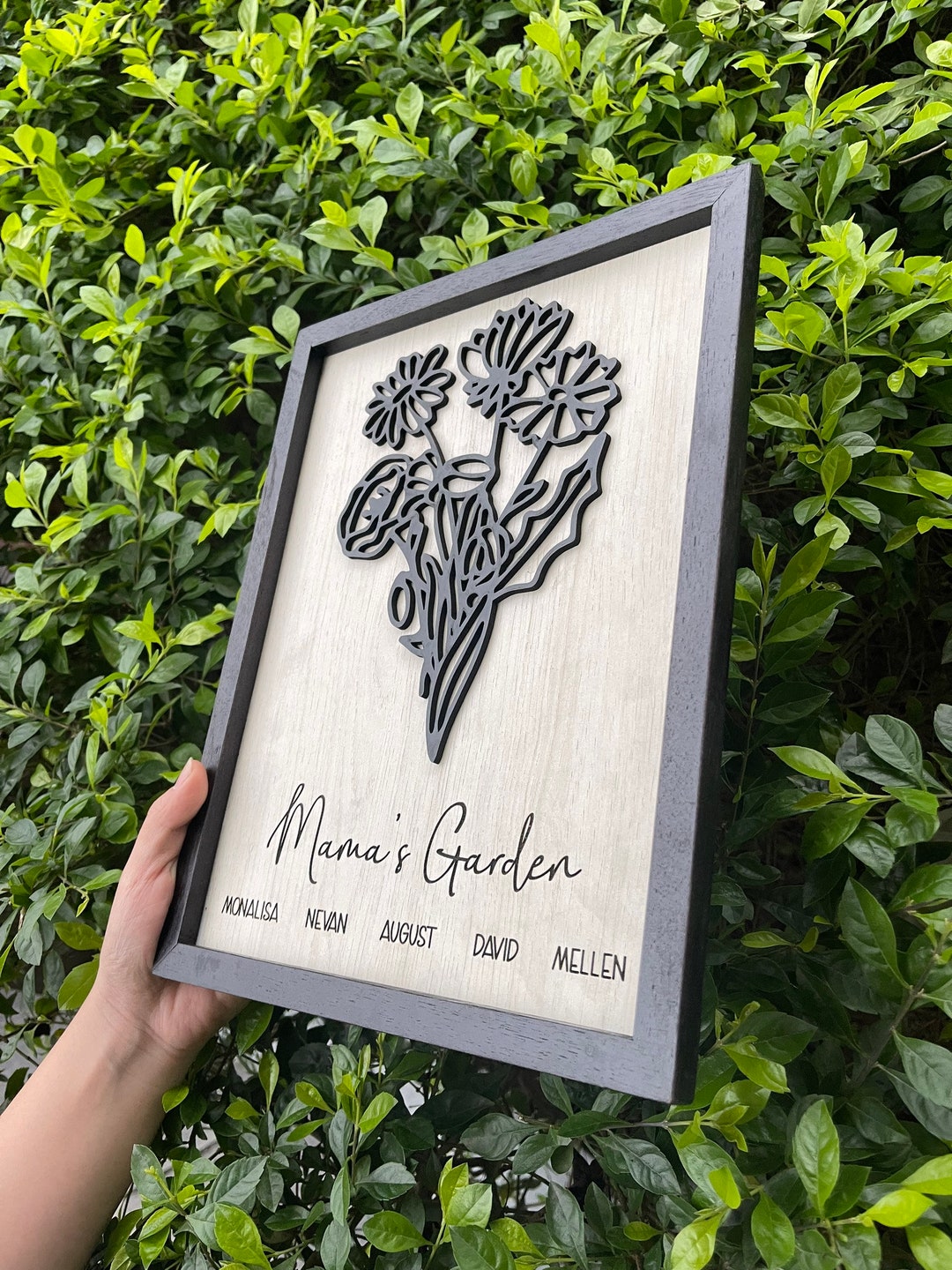 Personalized Mom Birth Flower Sign, Family Birth Month Flower, Mother's ...