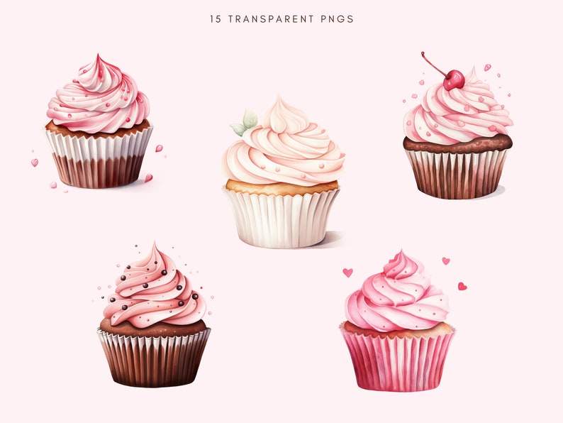 Cupcakes Clipart Set Instant Download Stickers Digital Download ...