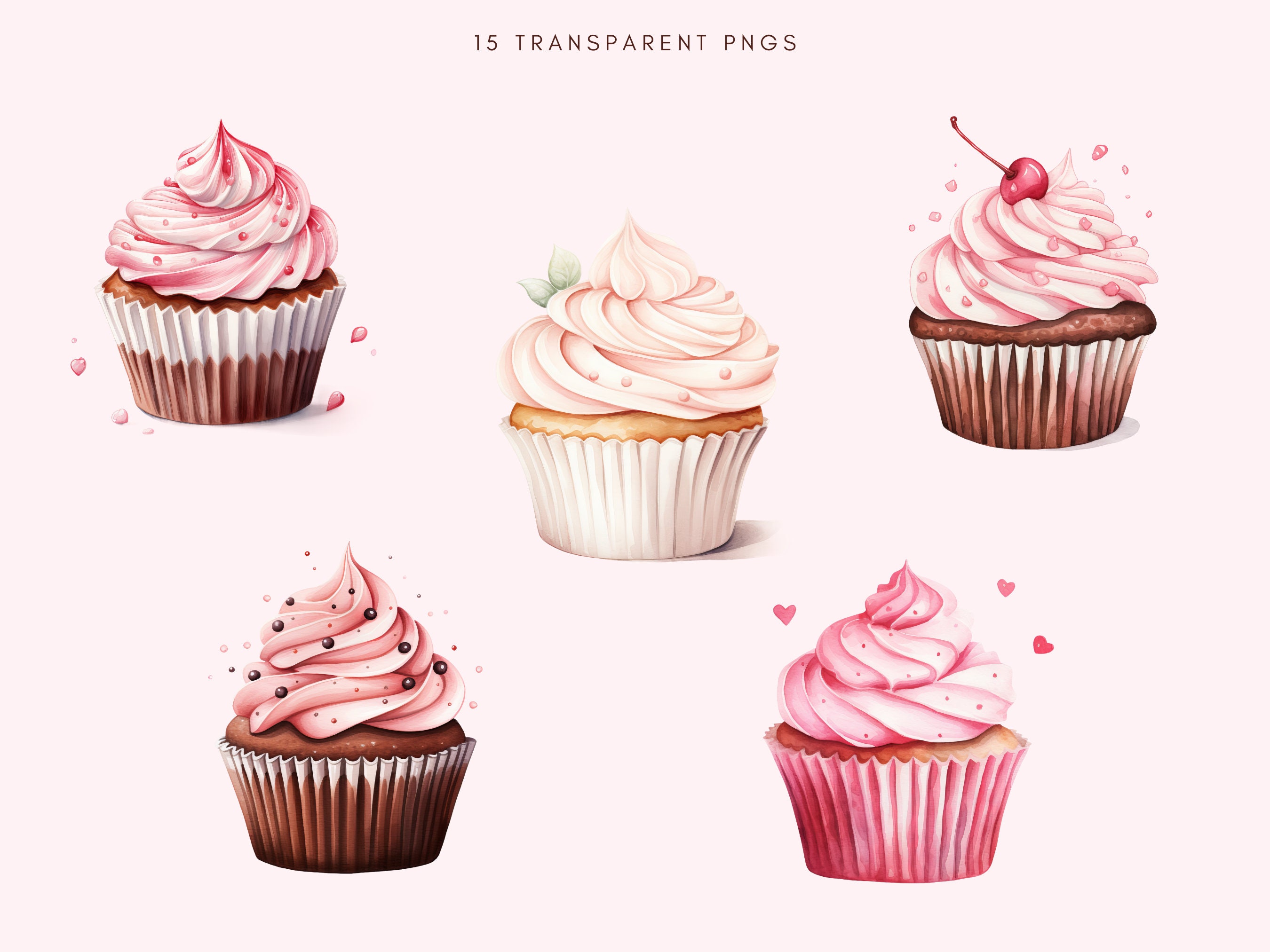 Cupcakes Clipart Set Instant Download Stickers Digital Download ...