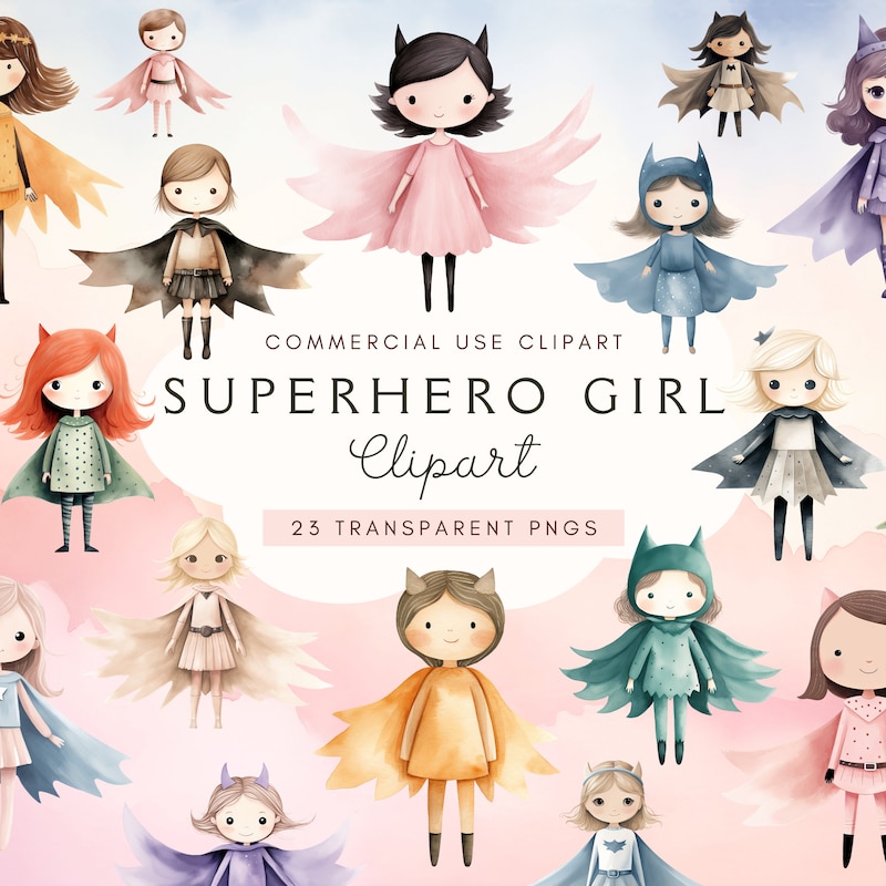 Superhero Clipart - Etsy