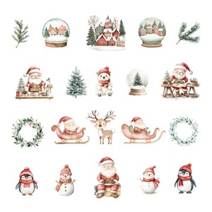 Cute Santa's Workshop Clipart | Watercolor Christmas Elves | Holiday ...