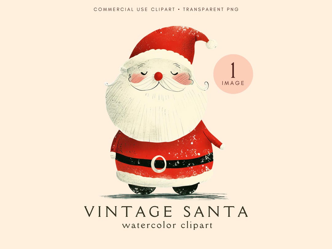 Vintage Santa Clipart | Christmas Clip Art | Cute Scandi Santa | Retro ...