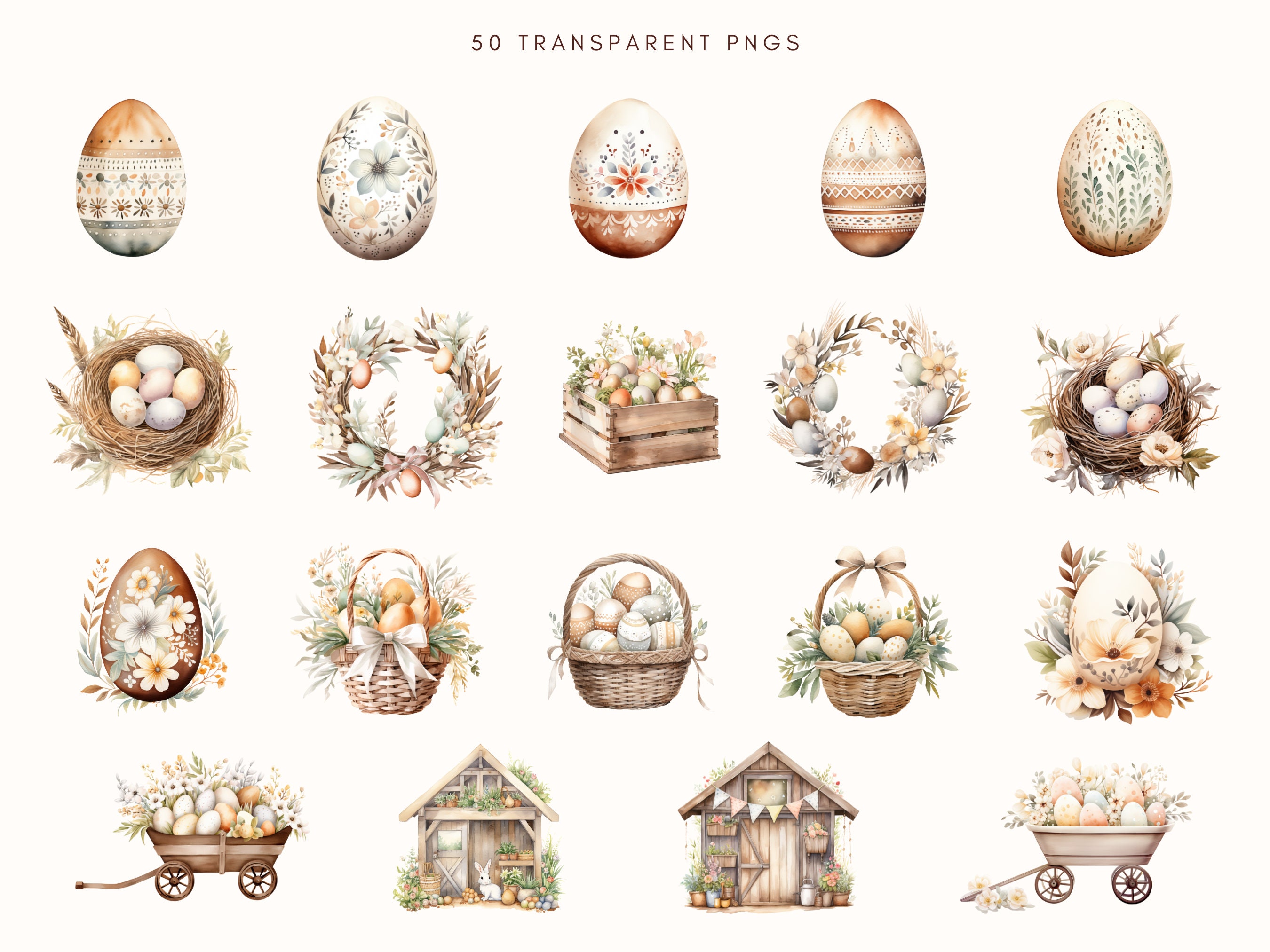 Rustic Easter Easter Bunny Clipart Png Farmhouse Easter Spring ...