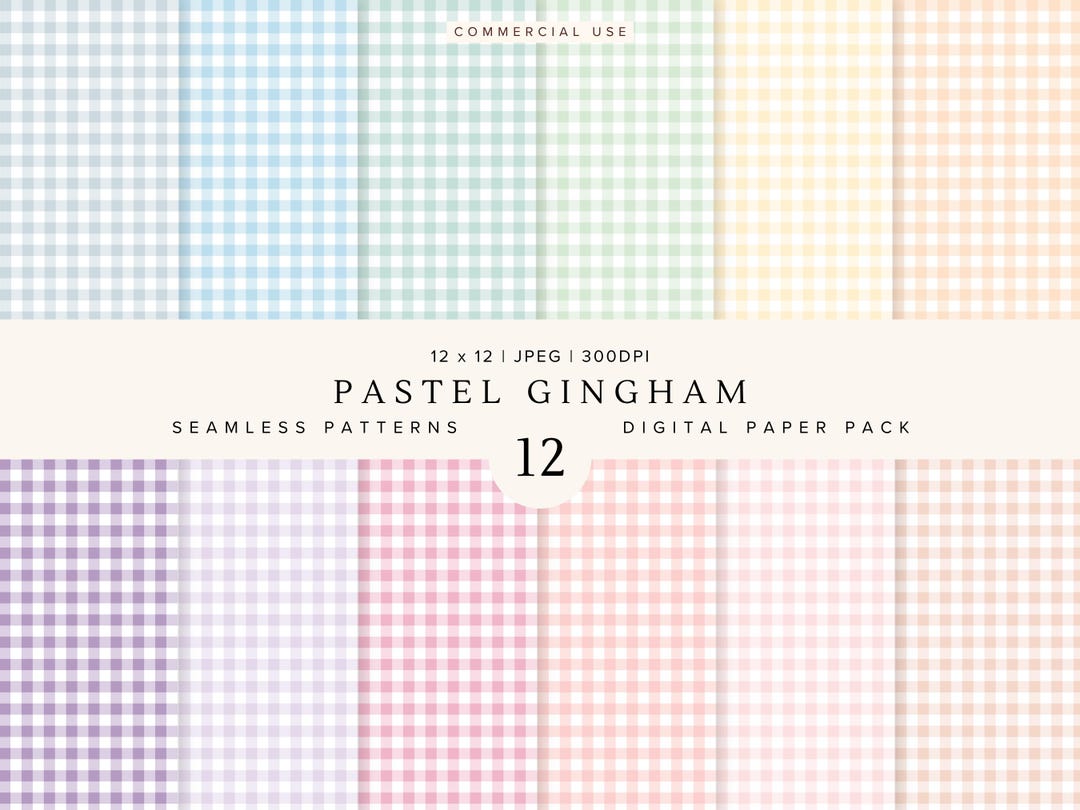 Gingham Seamless Pattern | Pastel JPEG Files | Digital Paper for ...