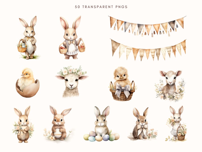 Rustic Easter | Easter Bunny Clipart Png | Farmhouse Easter | Spring ...
