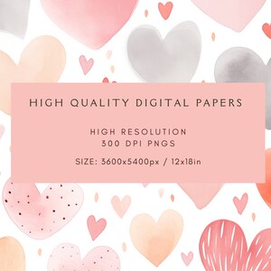 Sweet Heart Digital Paper | Digital Paper Pack | Scrapbook Paper ...