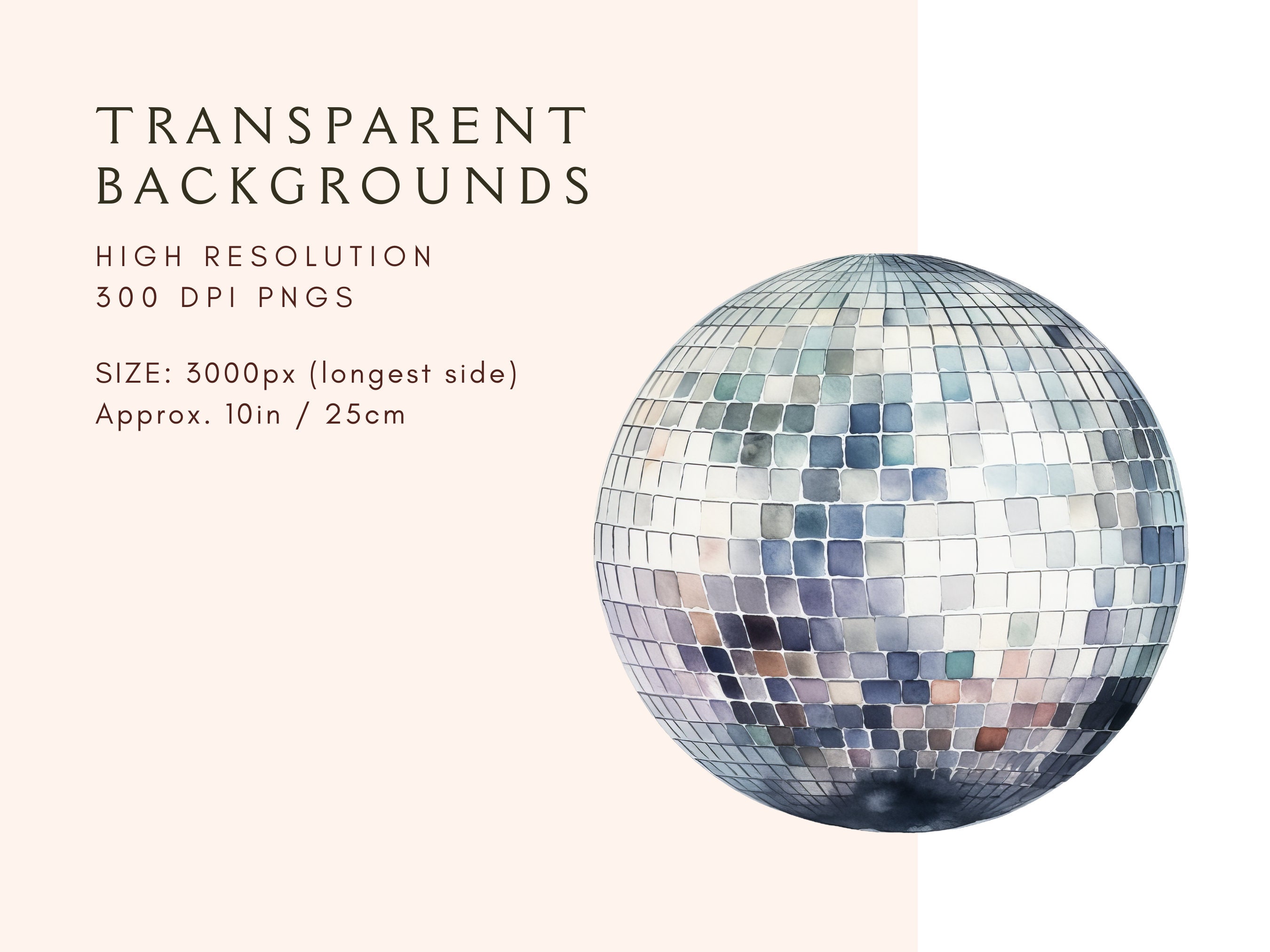 Watercolor Disco Ball Clipart | Clip Art Bundle | Retro Club Party ...