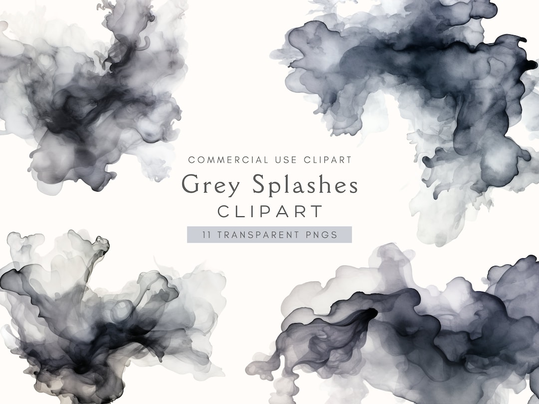 Grey Color Splash Clipart Alcohol Ink Png Watercolor Splash Abstract ...