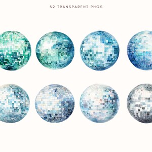 Watercolor Disco Ball Clipart | Clip Art Bundle | Retro Club Party ...