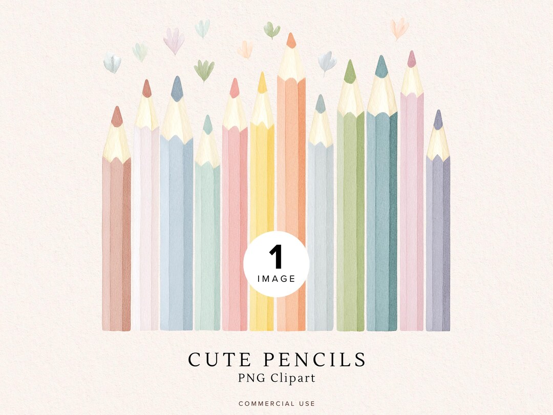 Colored Pencil Clipart | Cute Rainbow PNG | Back to School | Printable ...