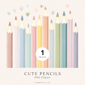 Colored Pencil Clipart | Cute Rainbow PNG | Back to School | Printable ...