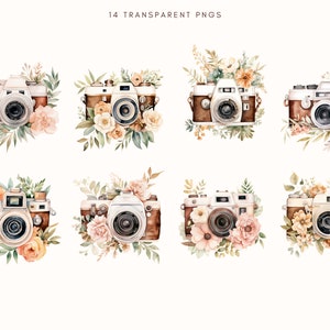 Floral Camera Clipart Photographer Photography Logo Vintage Camera Png ...