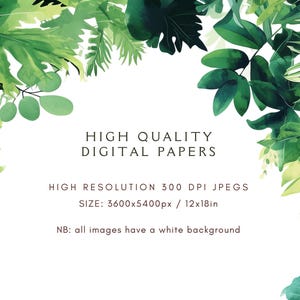 Jungle Theme Digital Papers Background | Tropical Watercolor Bundle ...