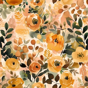 Neutral Floral Seamless Pattern | Repeating Pattern | Boho Backgrounds ...