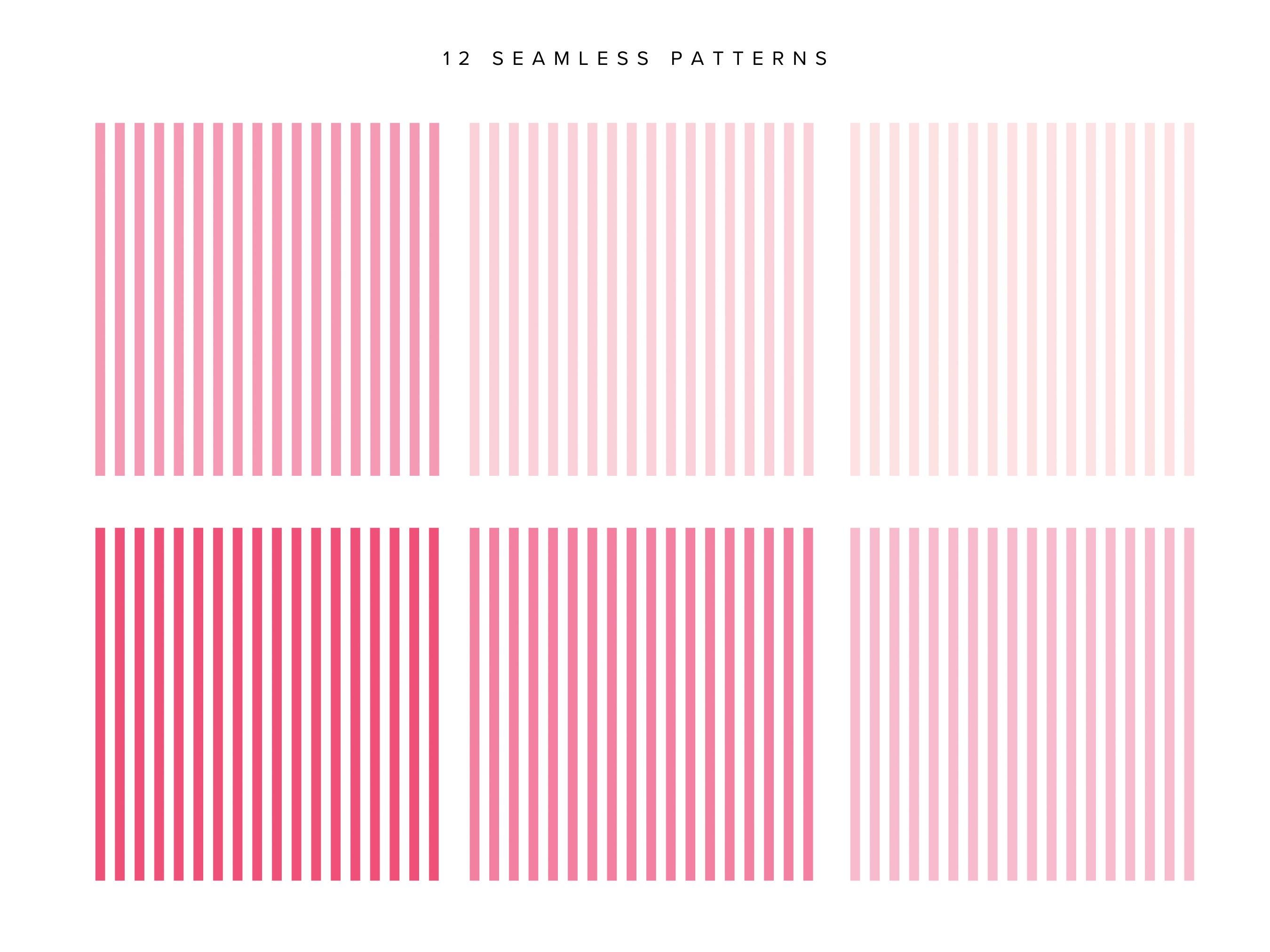 Pink Stripe Digital Paper Pack | 12 Seamless 12x12 Patterns | Blush ...