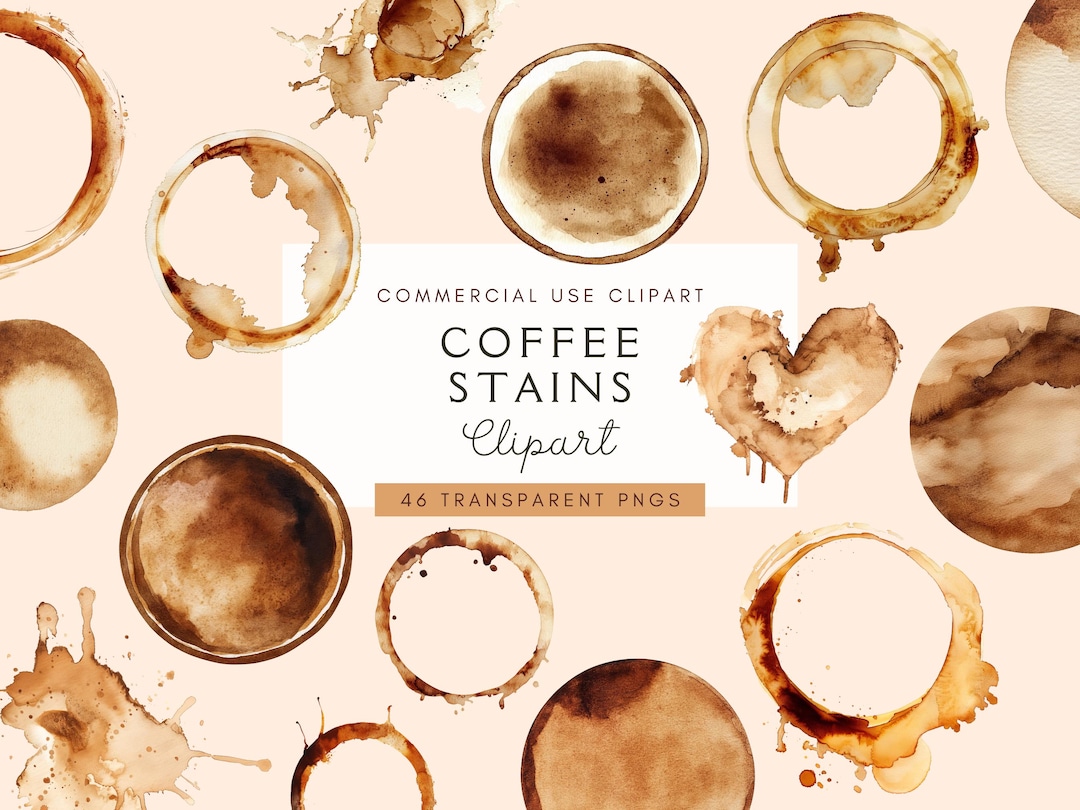 Coffee Stain Clipart | Coffee Clip Art | Watercolor Splash | Coffee ...