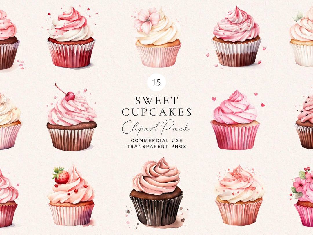 Cupcakes Clipart Set | Instant Download | Stickers | Digital Download ...