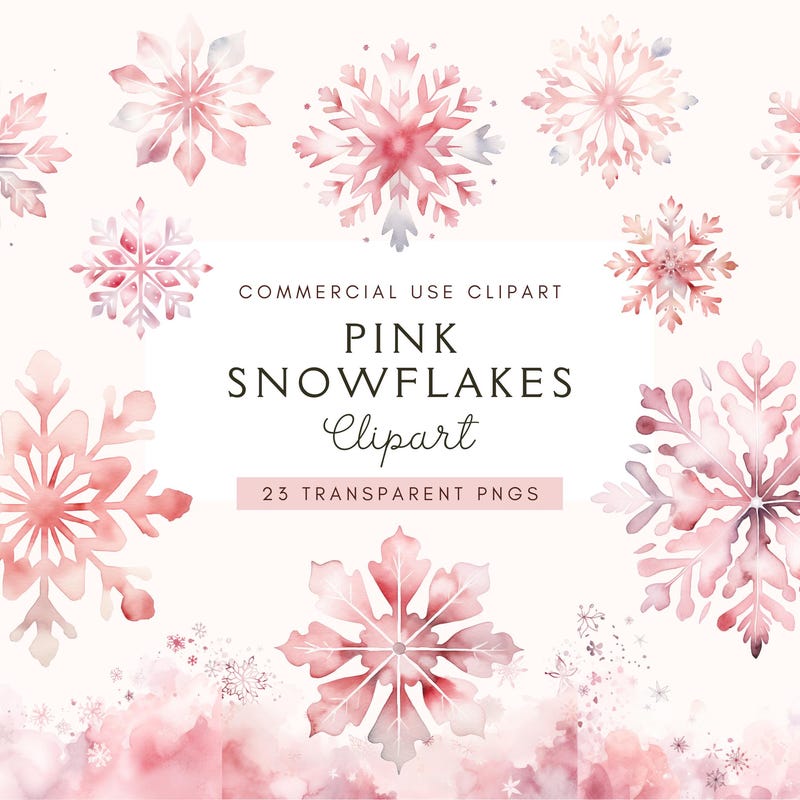 Pink Snowflakes - Etsy
