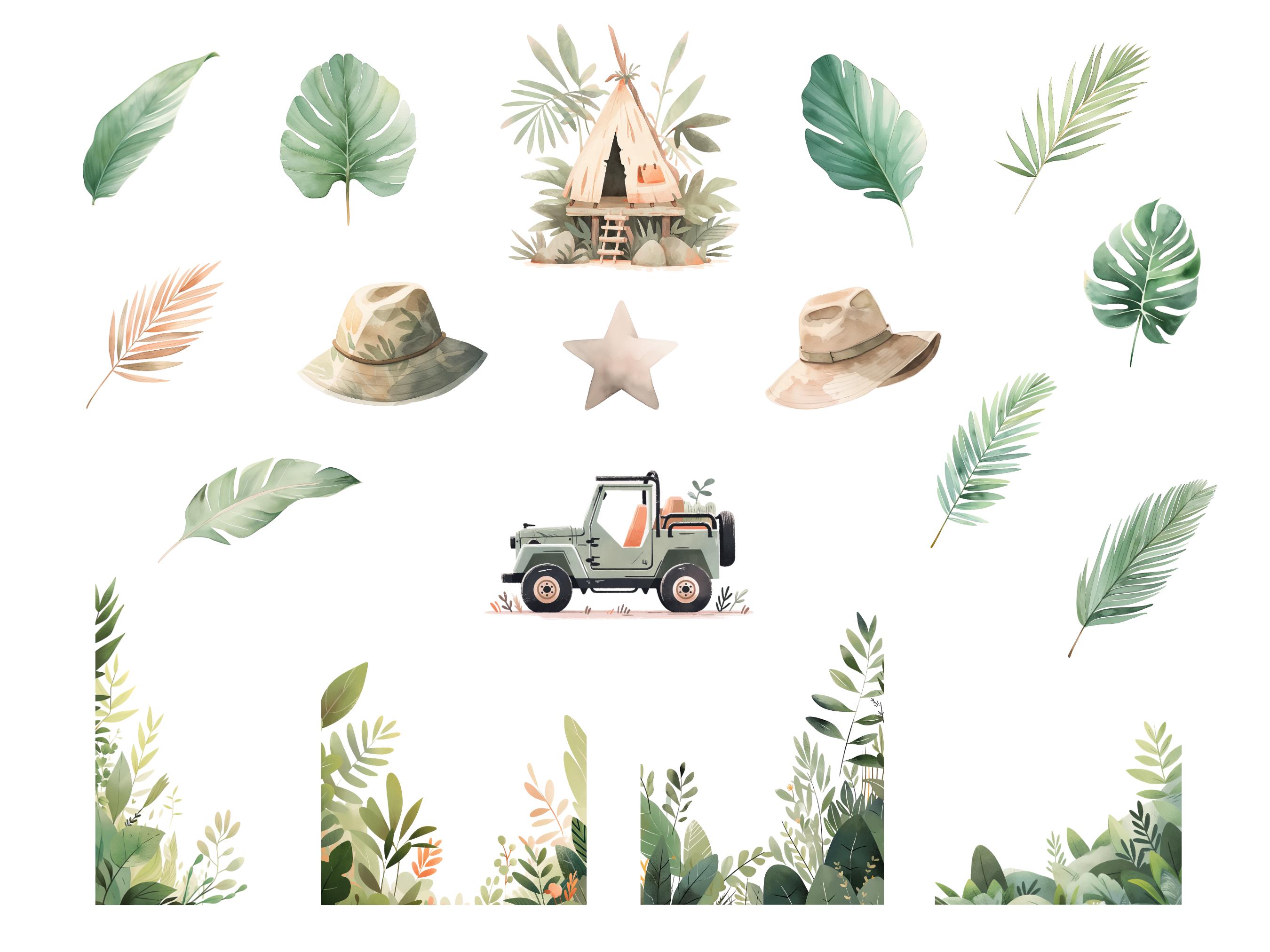 Cute Safari Animal Clipart | Baby Jungle Animals Png Bundle ...
