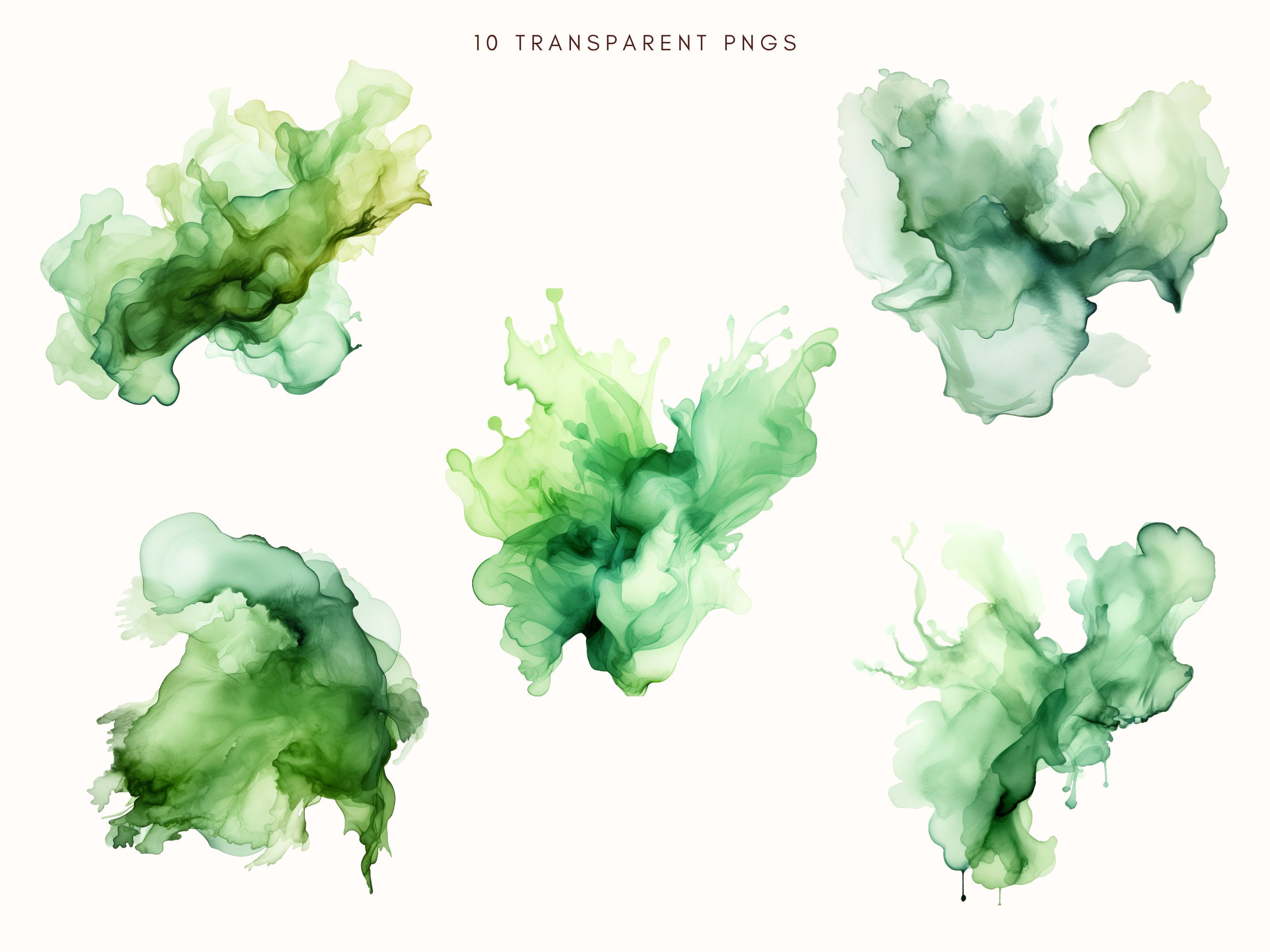 Sage Green Color Splash Clipart Brush Strokes Abstract Clip Art Alcohol ...