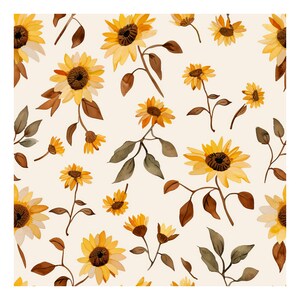 Seamless Files Sunflowers | Repeat Pattern | Boho Sunflower Pattern ...
