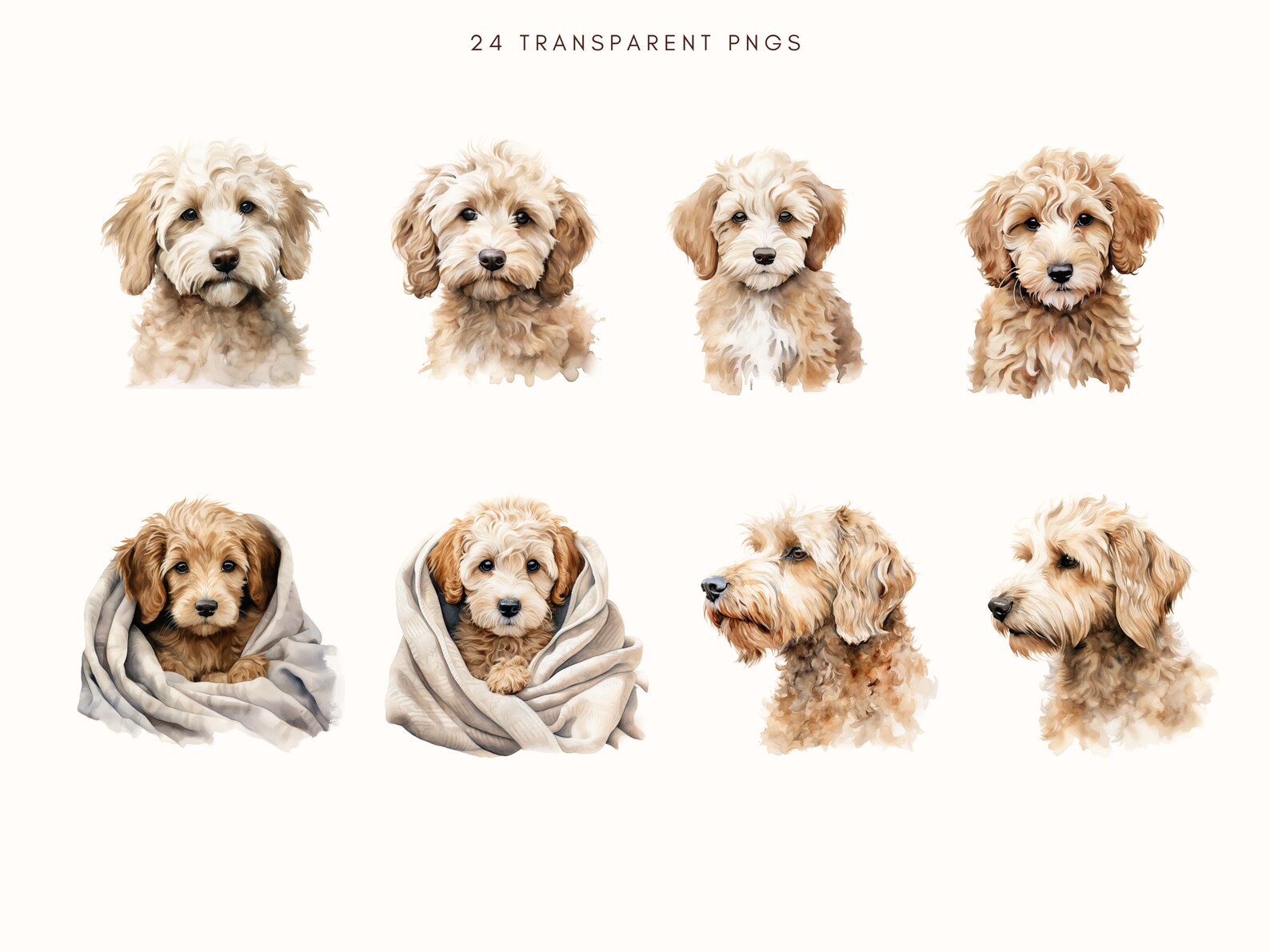 Goldendoodle Clipart | Digital Download | Golden Doodle Clipart | Dog ...