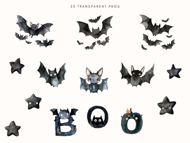 Watercolor Halloween Clipart Bundle | Cute Happy Halloween Clip Art ...