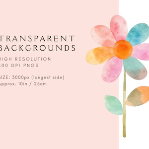 Bright Floral Clipart | Watercolor Rainbow Flowers | Colorful Flowers ...