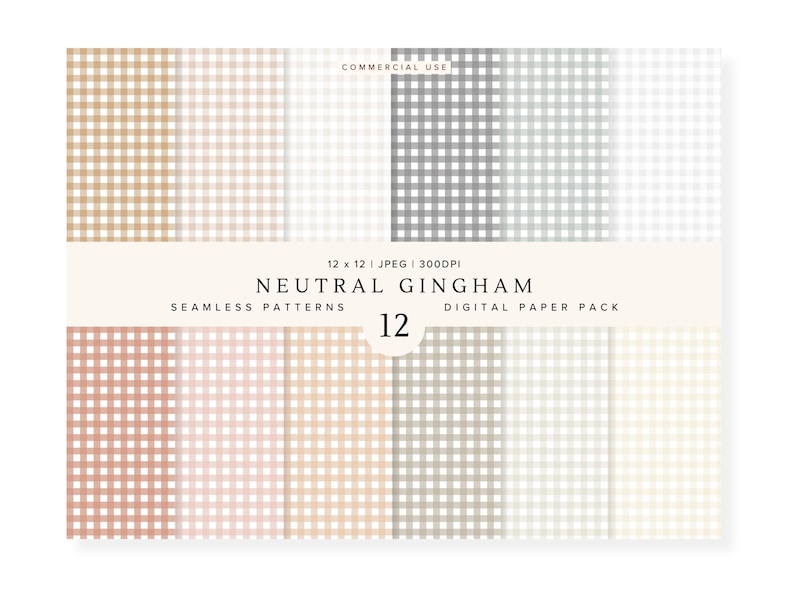 Pastel Gingham Seamless Digital Paper Bundle | Scrapbooking Pattern ...