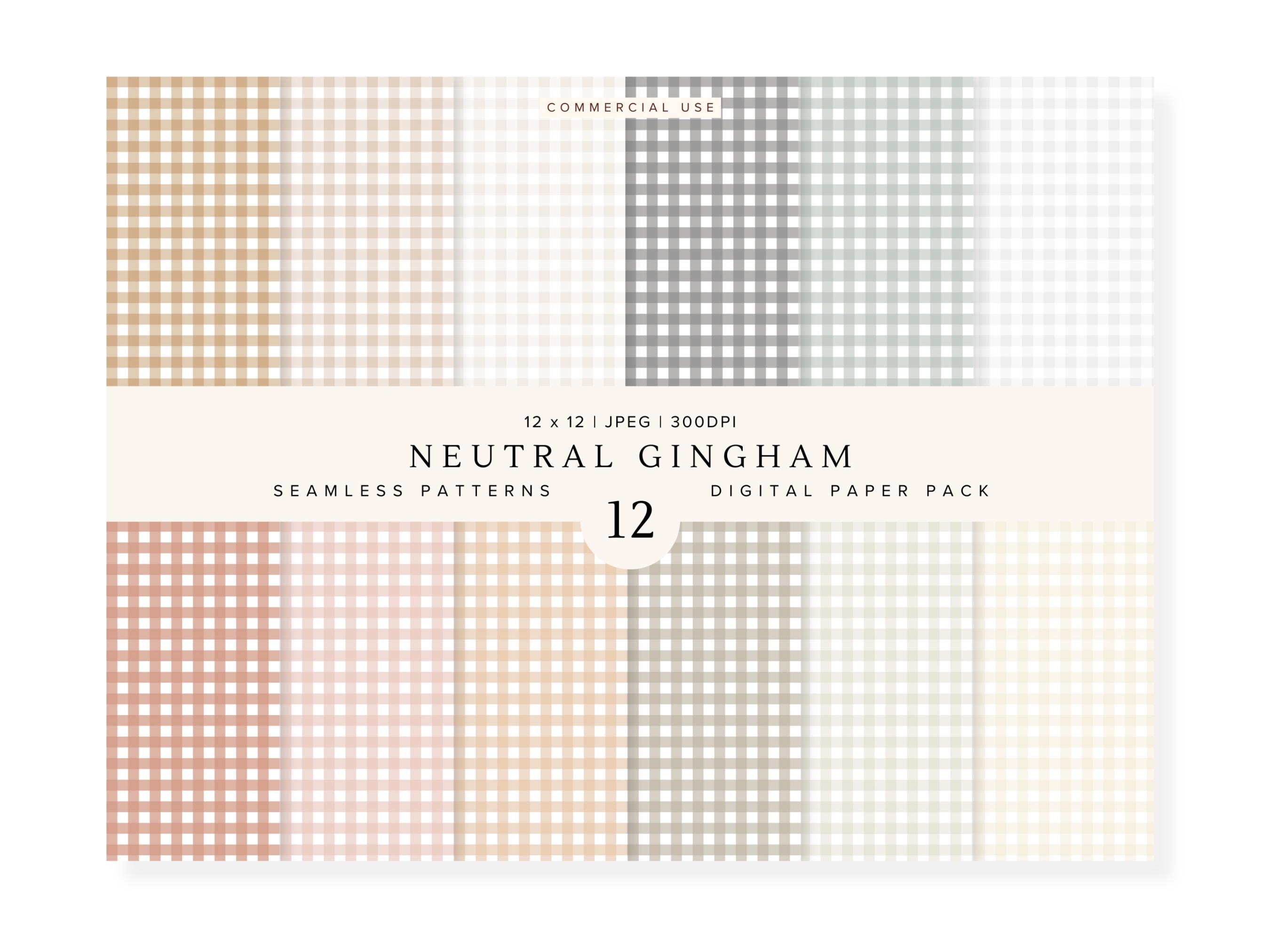 Pastel Gingham Seamless Digital Paper Bundle | Scrapbooking Pattern ...