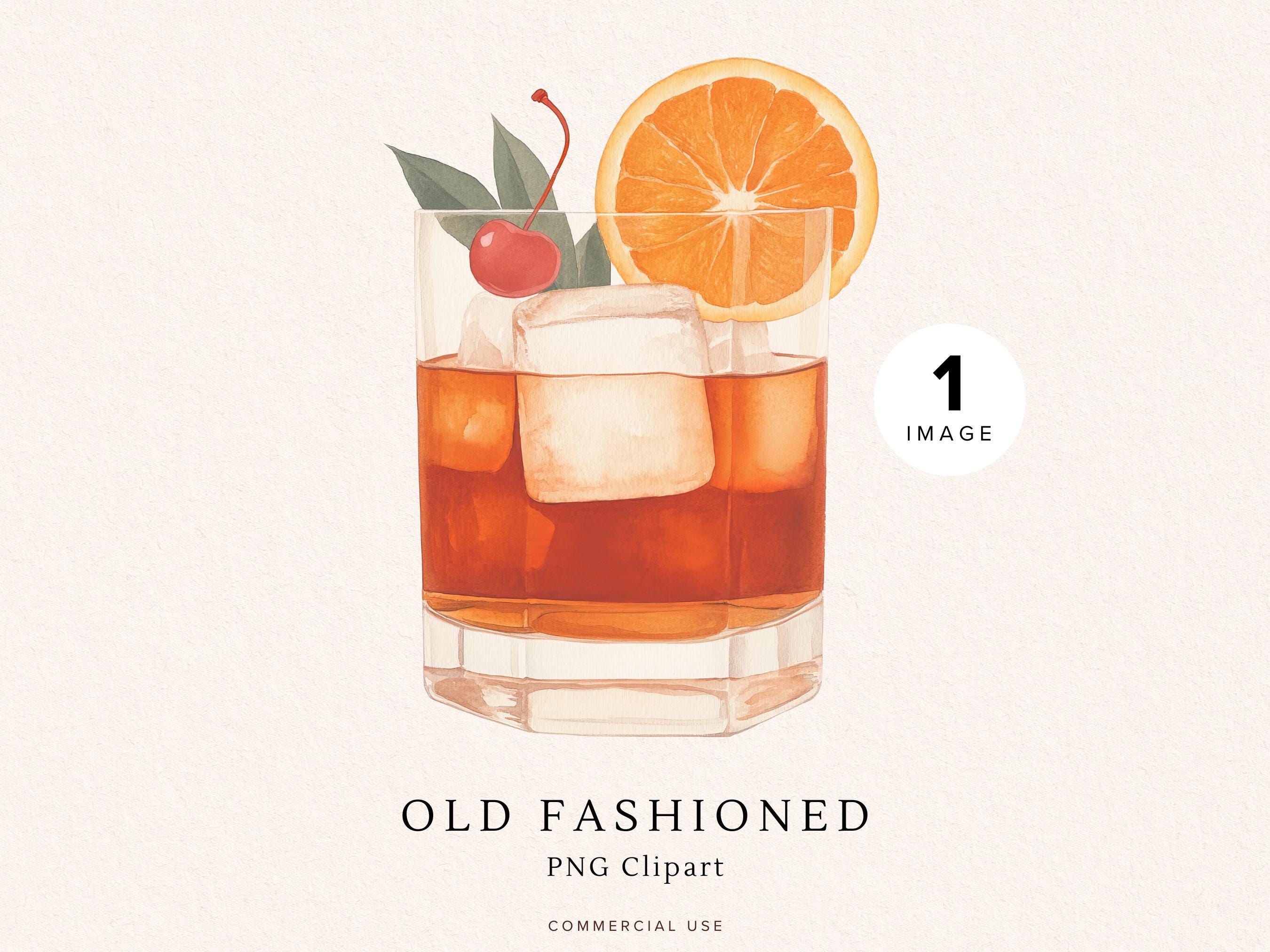 Old Fashioned Cocktail Clipart | Vintage Drink Illustrations ...