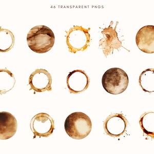 Coffee Stain Clipart | Coffee Clip Art | Watercolor Splash | Coffee ...
