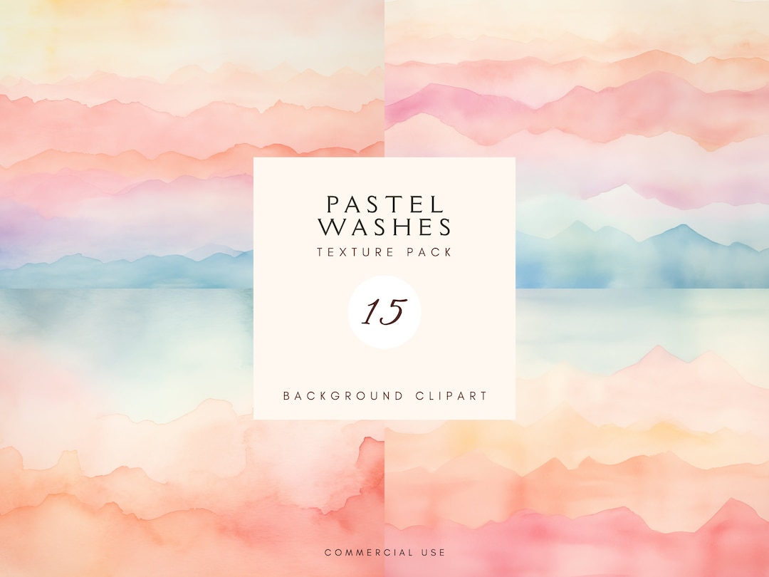 Watercolour Washes Pastel Clipart | Background Texture | Home Decor ...