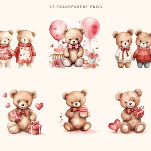 Red Valentine Bears | Teddy Bear Clipart | Valentines Bear Clipart ...