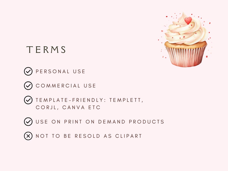 Valentine Cupcake Clipart Watercolor Valentines Cupcakes Clip Art Love ...