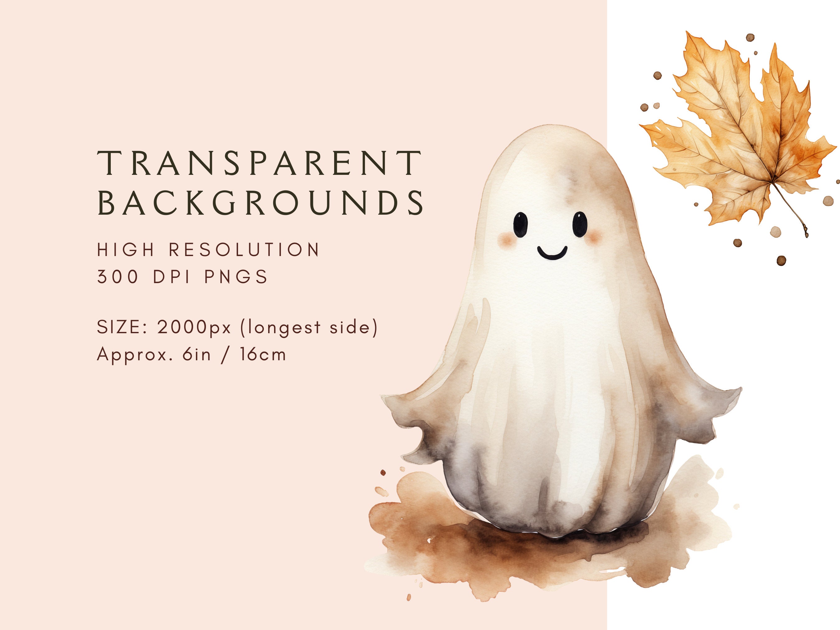 Cute Halloween Clipart Set Ghosts Spiders Witch Bats Instant Download ...