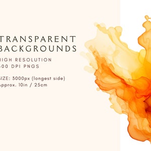 Orange Color Splash Clipart | Alcohol Ink Png | Watercolor Splash ...