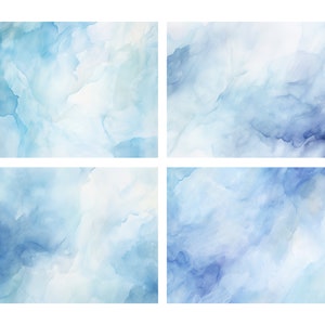 Blue Watercolour Texture Clip Art | Washes Pack Clipart | Background ...