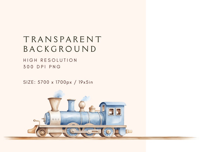 Watercolor Blue Train Kids Clipart | Baby Shower | Transparent Png ...